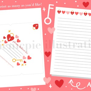 Printable Valentine's Day Letter Writing Set February Penpal Paper ...