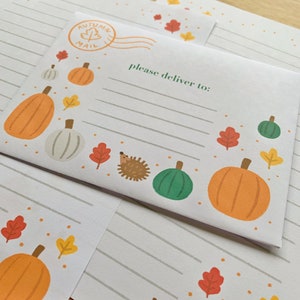 Printable Pumpkin Letter Writing Set - Autumn Fall Penpal Paper ...