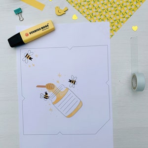 Printable Cute Bee Letter Writing Set Penpal Paper & | Etsy