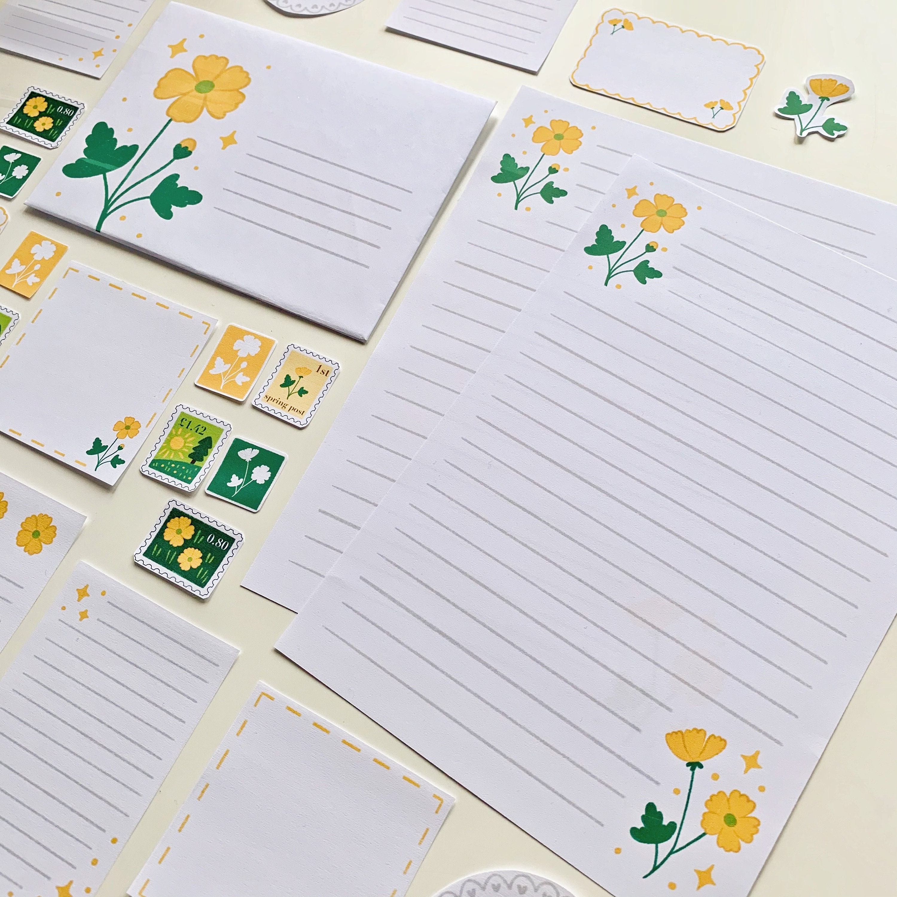 Printable Buttercup Letter Writing Set - Penpal Paper & Envelope Kit ...