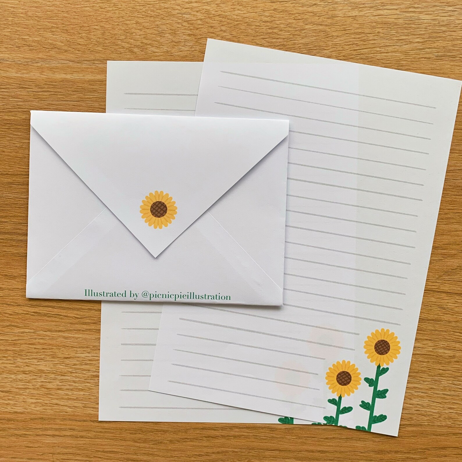 Printable Sunflower Letter Writing Set Penpal Paper & - Etsy