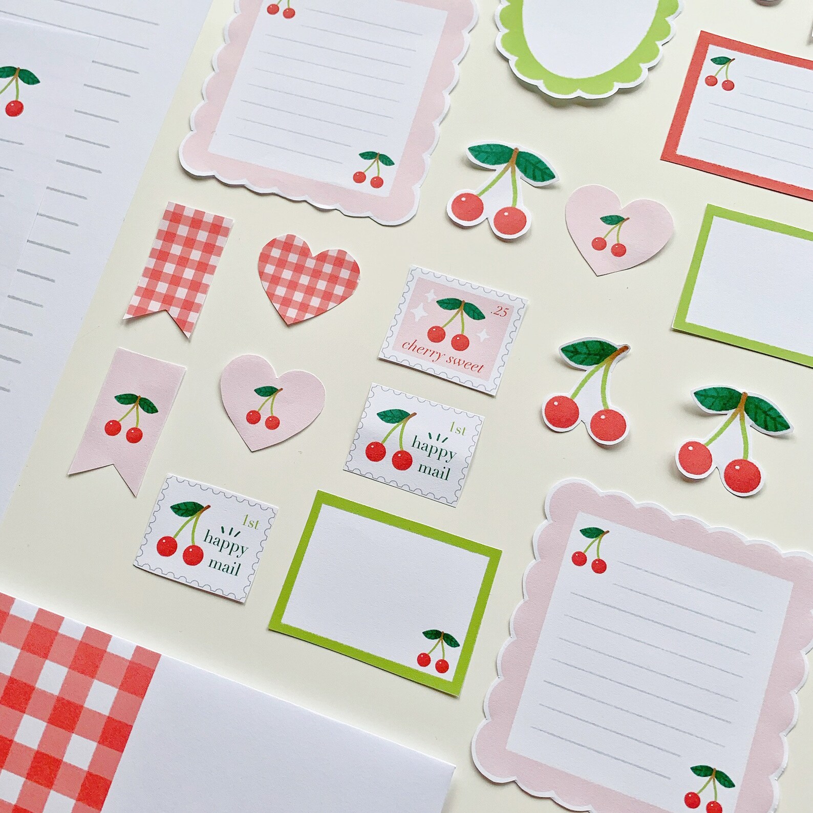 Printable Cherry Letter Writing Kit Penpal Paper & Envelope Set Happy ...