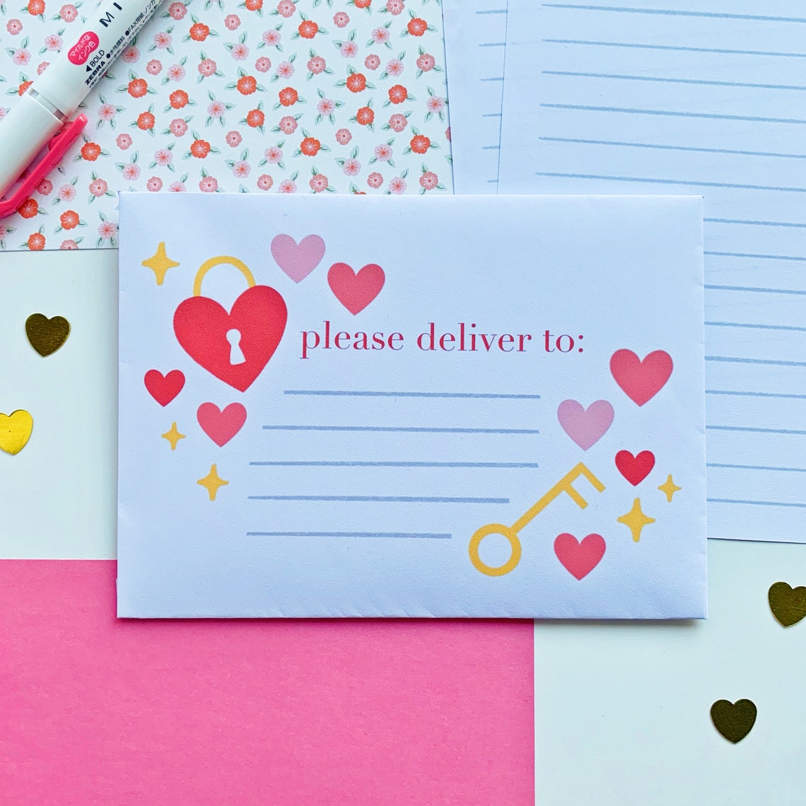 Printable Valentine's Day Letter Writing Set February - Etsy
