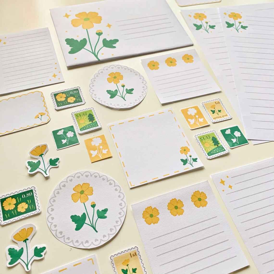 Printable Buttercup Letter Writing Set - Penpal Paper & Envelope Kit ...