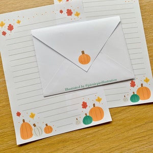 Printable Pumpkin Letter Writing Set - Autumn Fall Penpal Paper ...