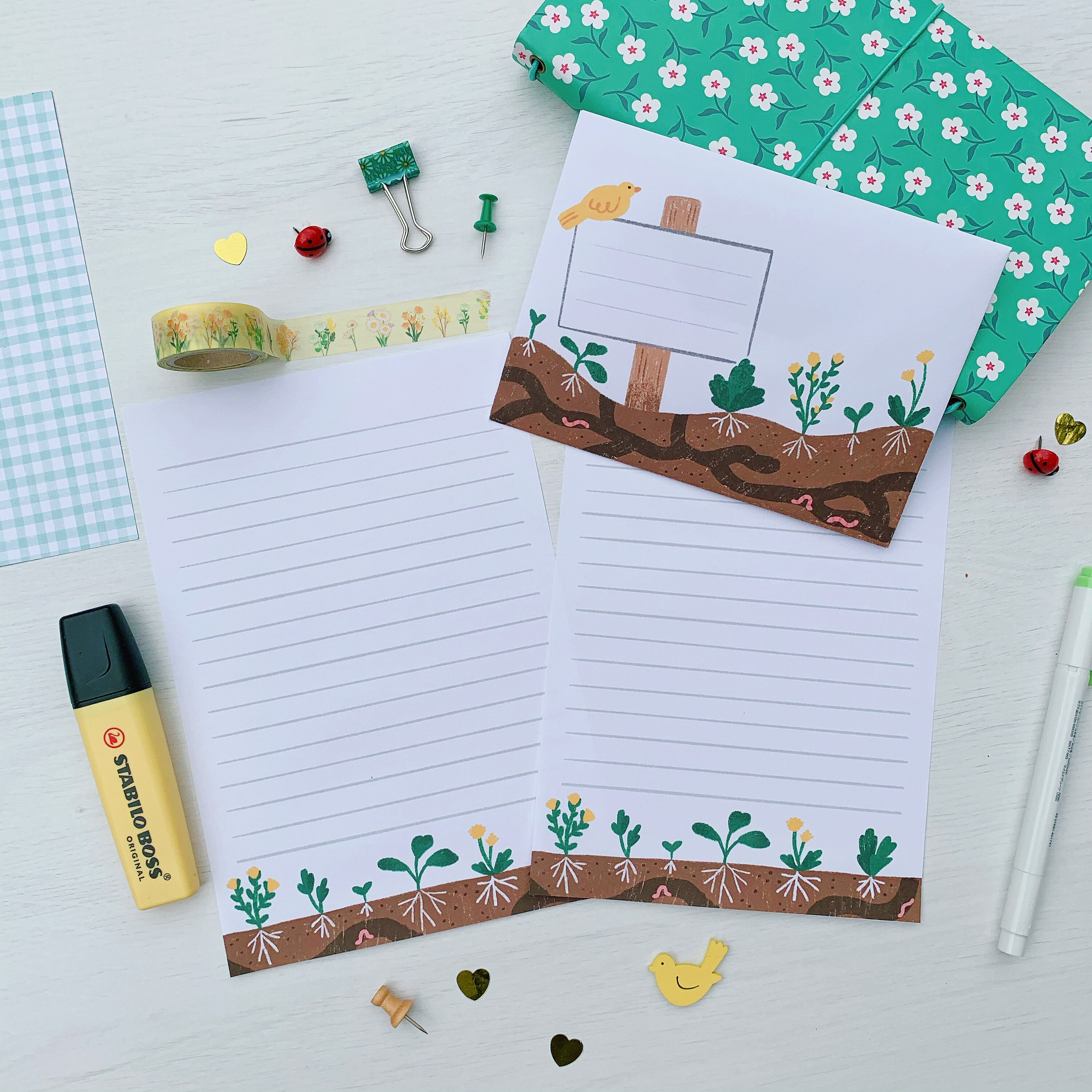 Printable Gardening Letter Writing Set - Penpal Paper & Envelope Kit ...