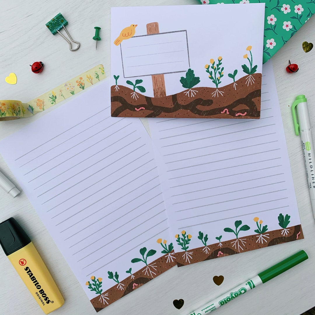 Printable Gardening Letter Writing Set - Penpal Paper & Envelope Kit ...