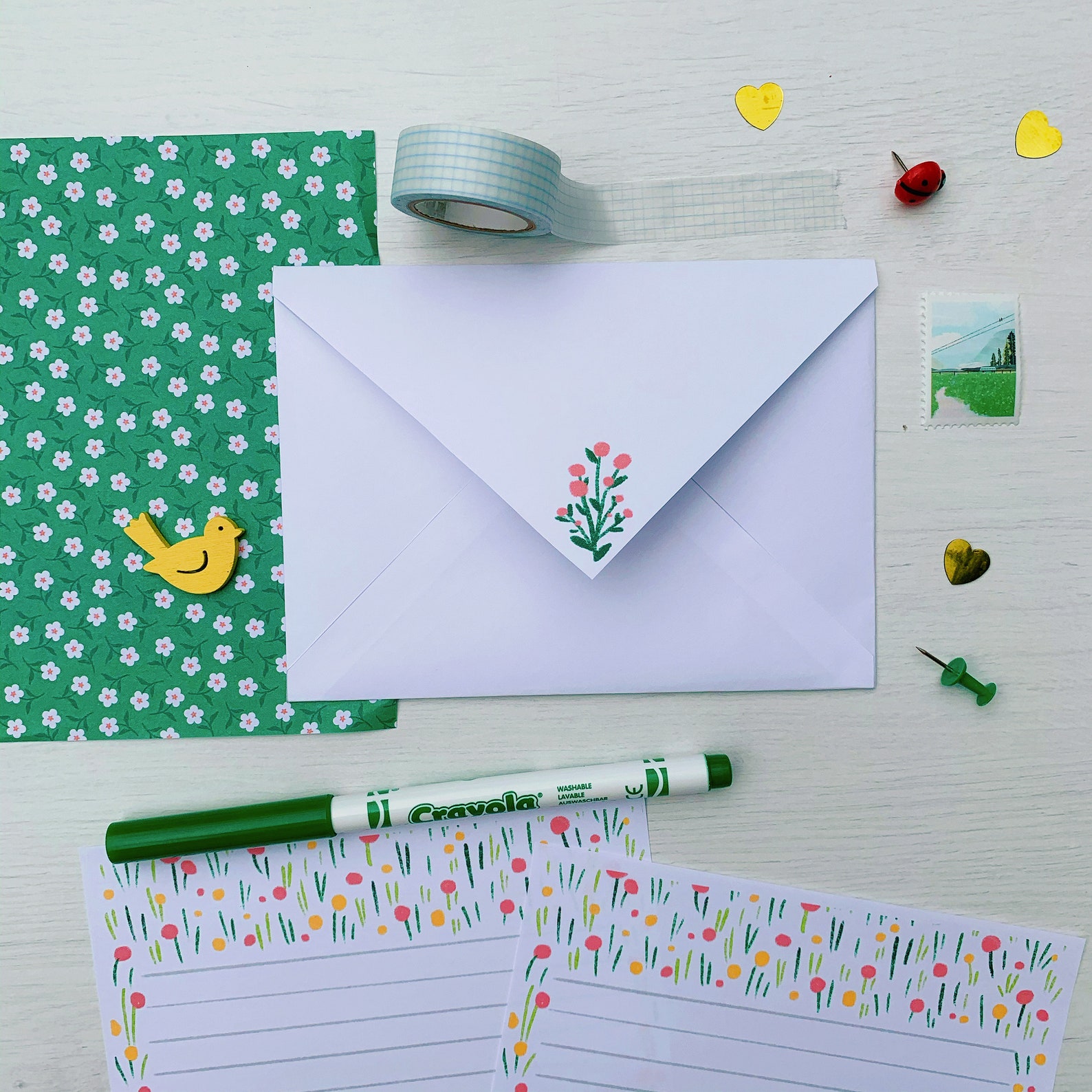 Printable Cute Forest Letter Writing Set Penpal Paper & | Etsy