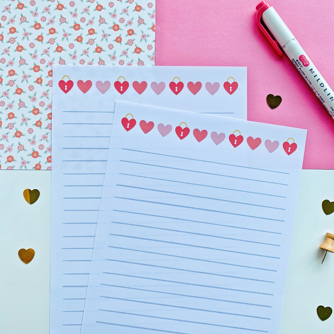 Printable Valentine's Day Letter Writing Set February - Etsy