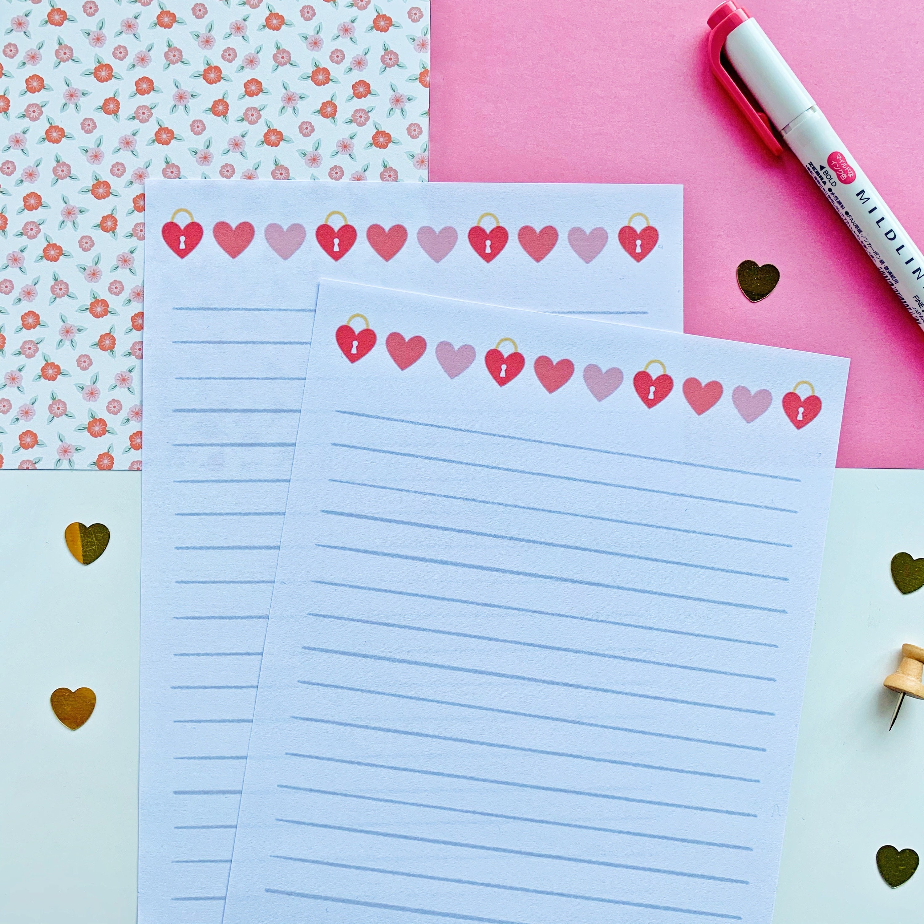 Printable Valentine's Day Letter Writing Set February - Etsy