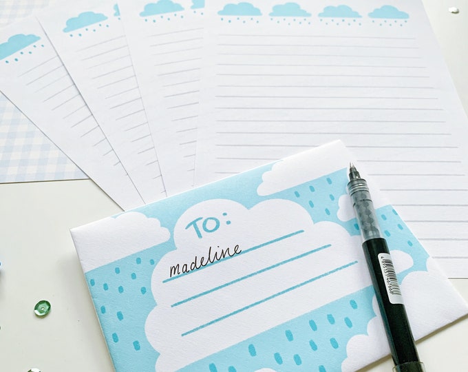 Printable Cloud Sky Letter Writing Set - Penpal Paper & Envelope ...