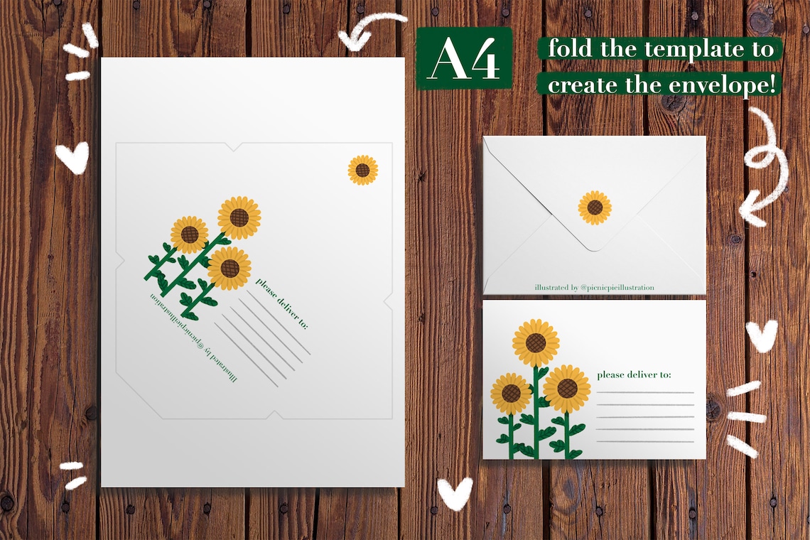 Printable Sunflower Letter Writing Set Penpal Paper & - Etsy