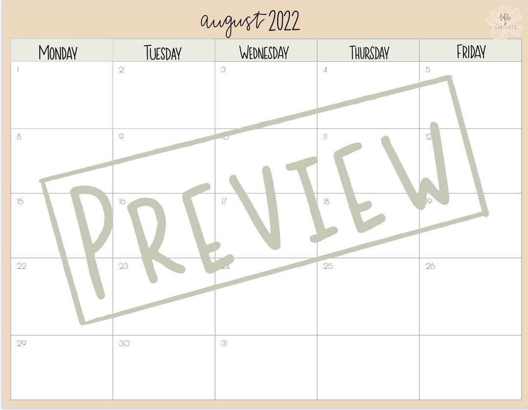 Teacher Calendar 2022-2023 Dusty Blooms With Digital Stickers - Etsy