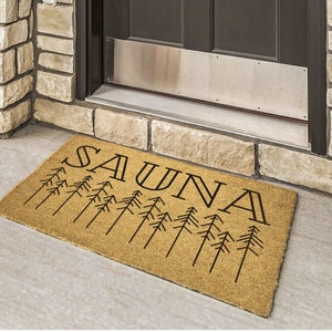 Sauna Pine Tree Outdoor Welcome Mat / Sauna Doormat / Sauna Accessories ...
