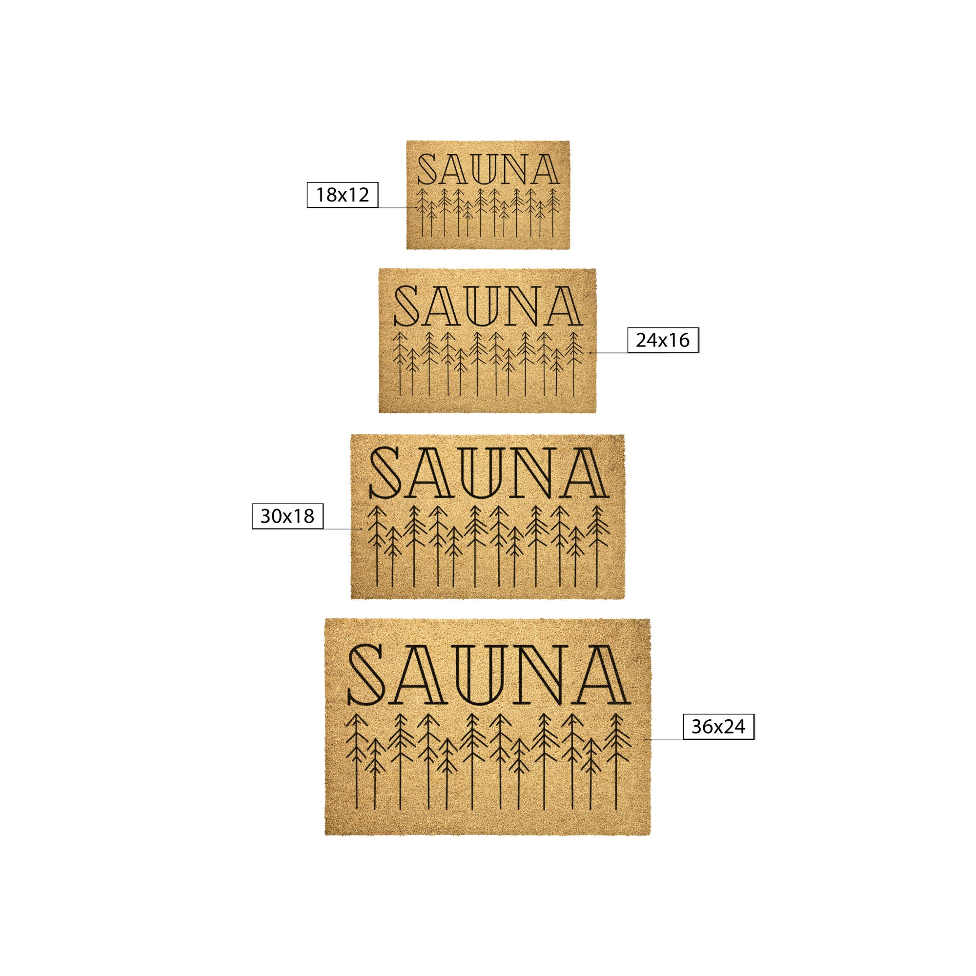 Sauna Pine Tree Outdoor Welcome Mat / Sauna Doormat / Sauna Accessories ...