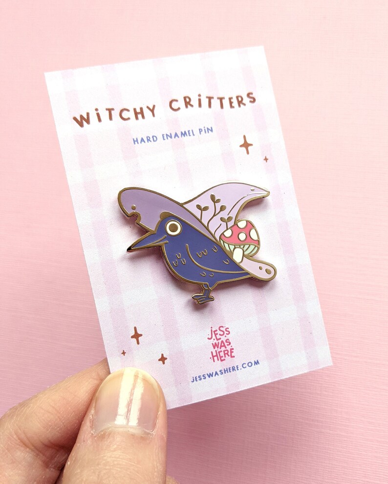 Crow Hard Enamel Pin Crow Raven Lover Gift Stocking - Etsy