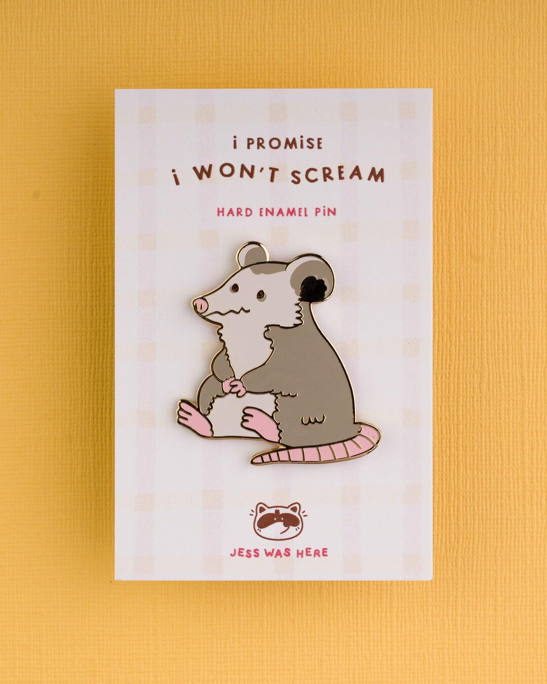 I Promise I Won't Scream Possum Pin - Hard Enamel, Possum Lover Gift ...