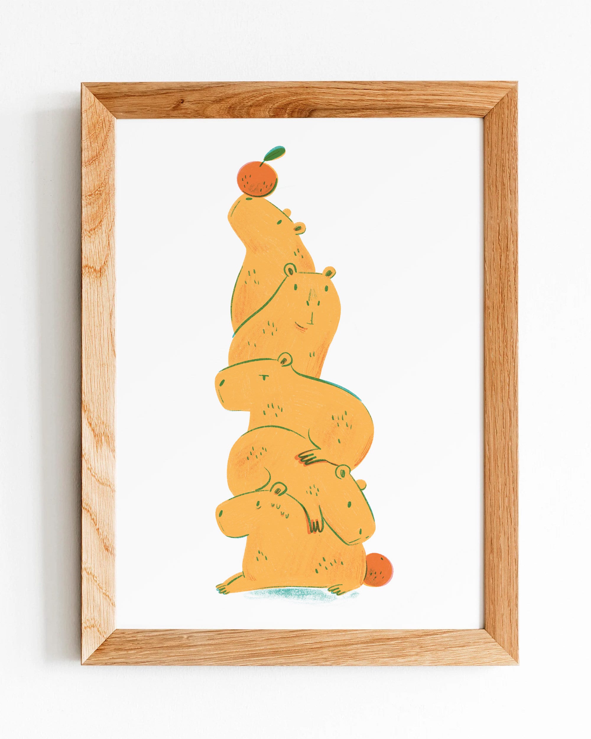Capybaras Stack A5 Art Print, Capybara Lover Gift, Archival Matte ...