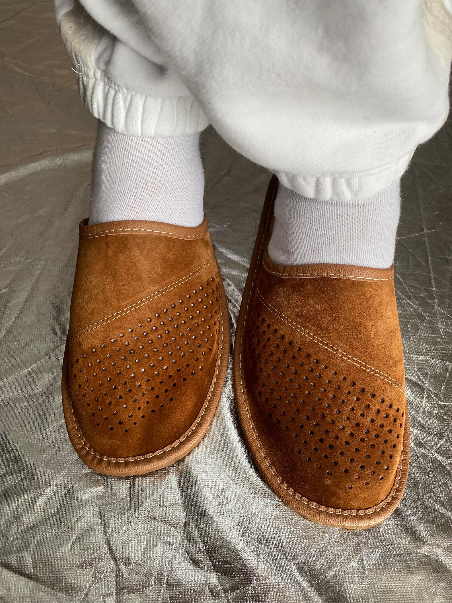 Handmade Men's Leather Slippers Shoes Sandals, Flip Flops, Black ...