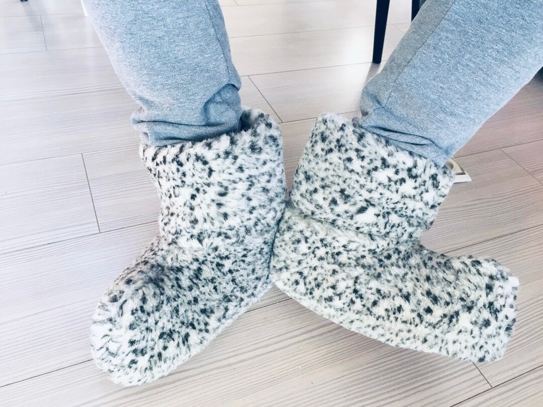 Women's Warm Slipper Boots Wool Boots Slippers Above the Ankle ...