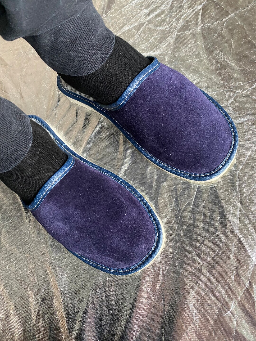 Handmade Men's Leather Slippers Shoes Sandals, Flip Flops, Black ...