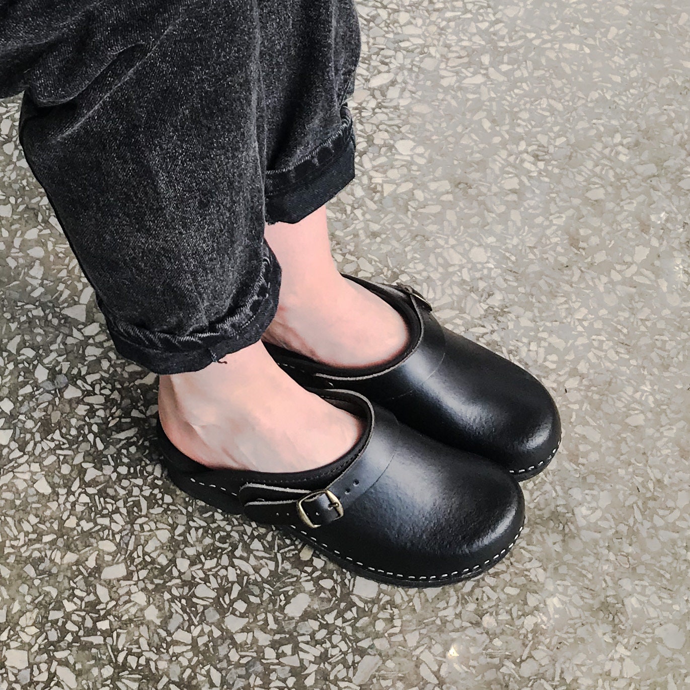 Classic Black Clogs Swedish Stylish Shoes Garden Clogs Sandals - Etsy