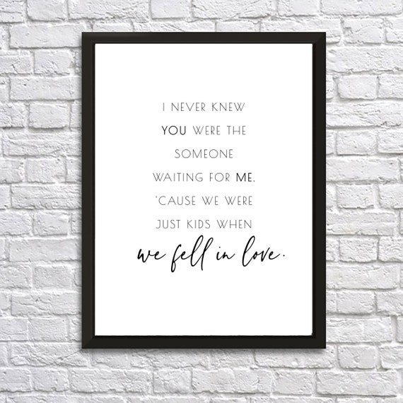 Lyrics Perfect Poster Download Digital Print | Etsy