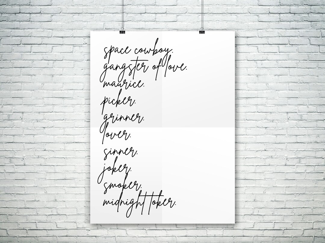 The Joker, Steve Miller Band Lyrics, Poster, Download Digital Print ...