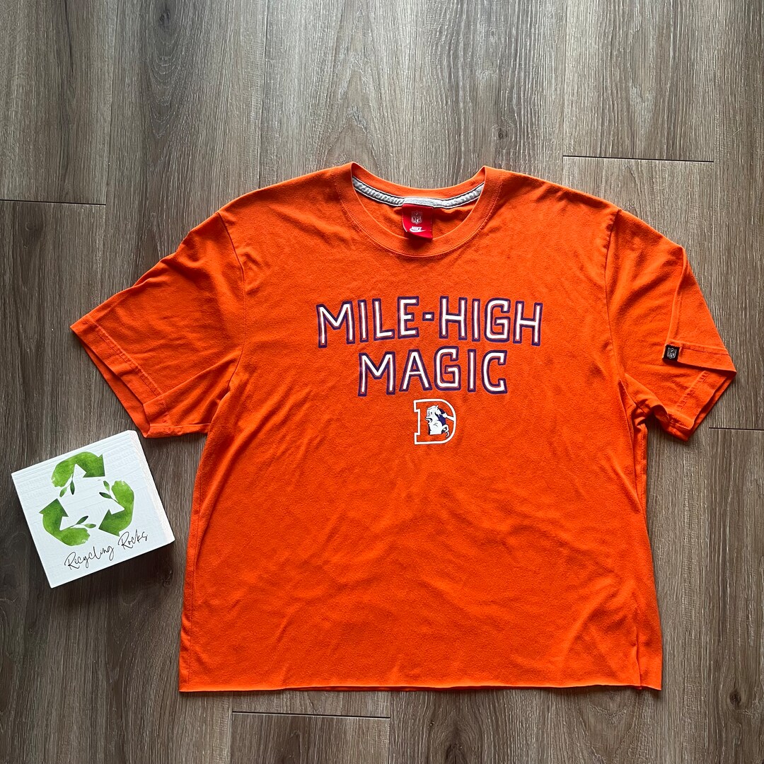 Restyled Mile High Magic Crop, Size XL, Orange & White, Denver Broncos ...