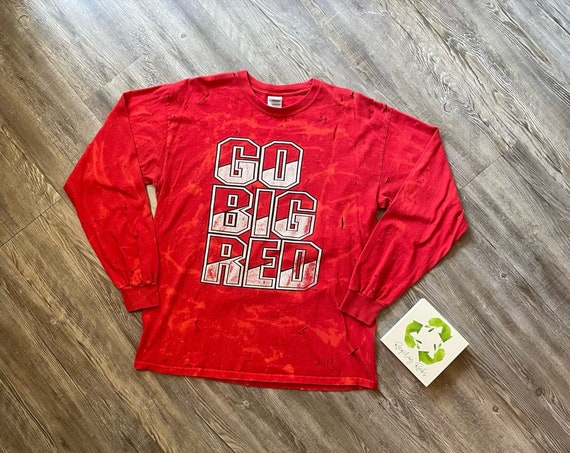 Restyled Nebraska Go Big Red Shirt Size L Grunge Cut up - Etsy