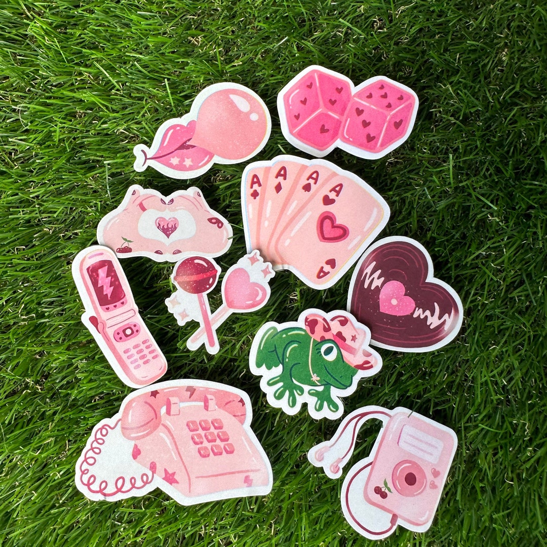 Hot Pink Aesthetic Vinyl Stickers - Etsy