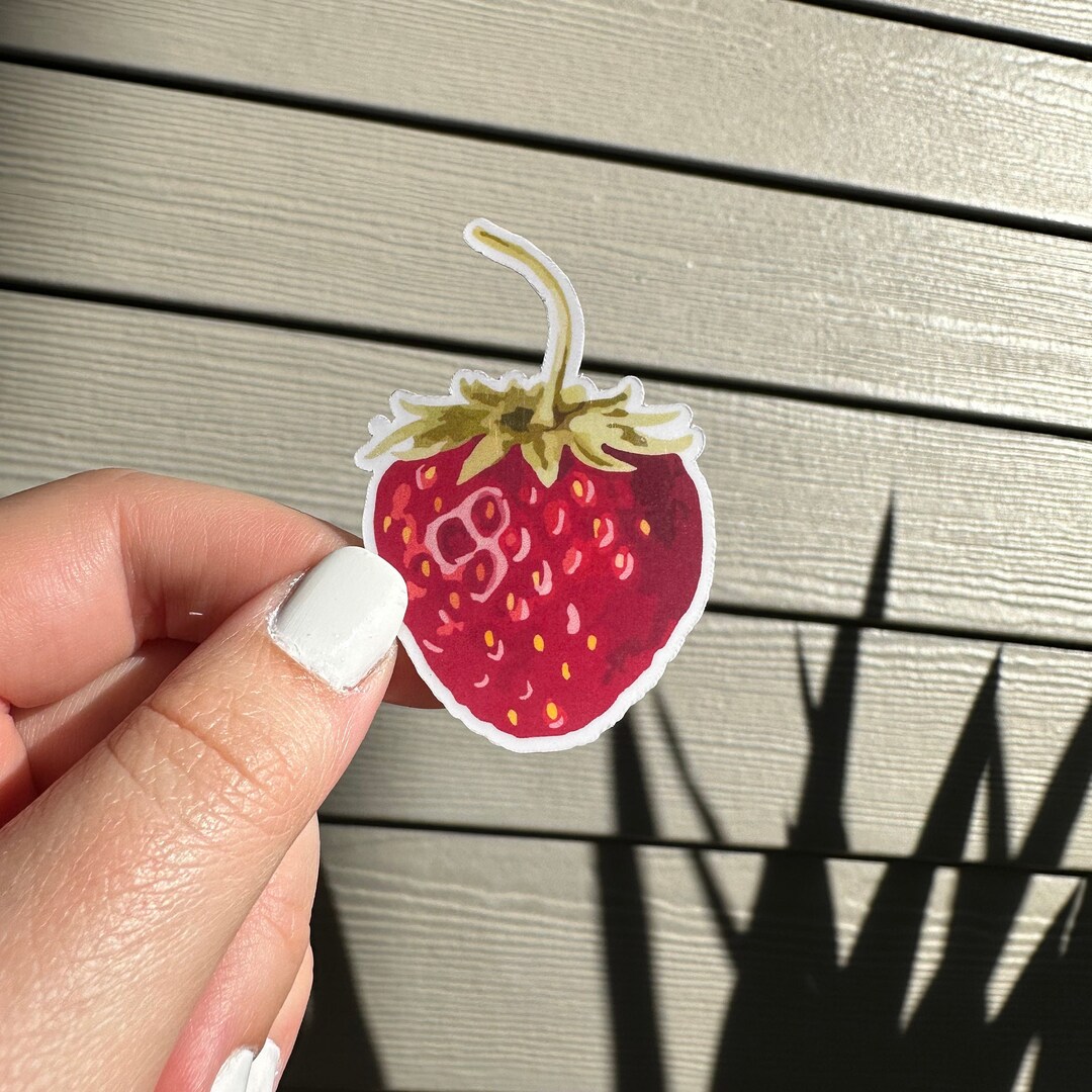 Strawberry Vinyl Sticker - Etsy