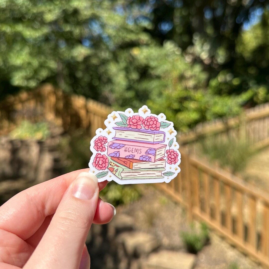 Enchanted Book Stack Vinyl Sticker - Etsy