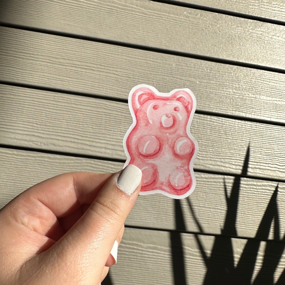 Pink Gummy Bear Vinyl Sticker - Etsy