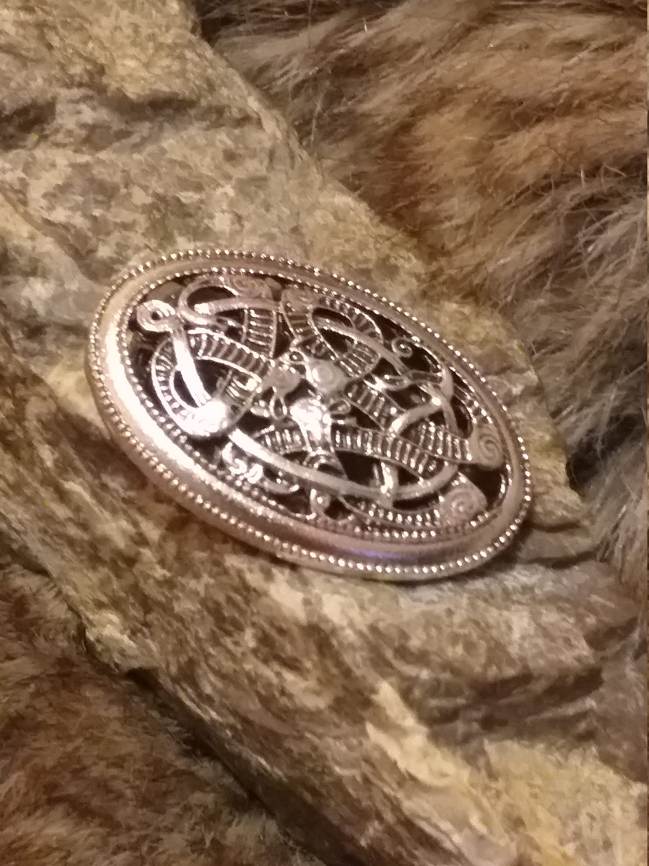 Viking Serpent Beast Knot Oval BroochViking Norse | Etsy