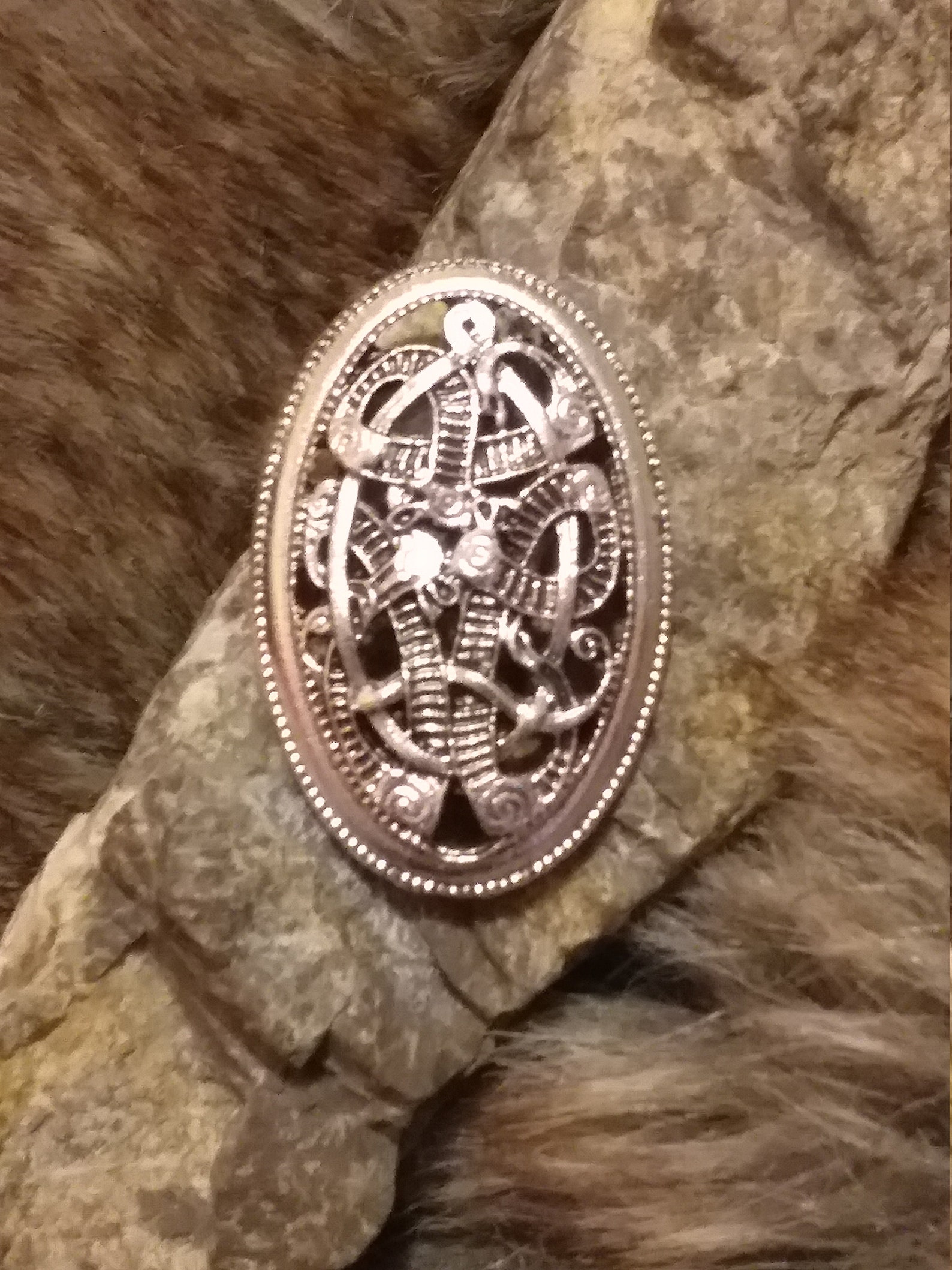 Viking Serpent Beast Knot Oval Broochviking Norse - Etsy