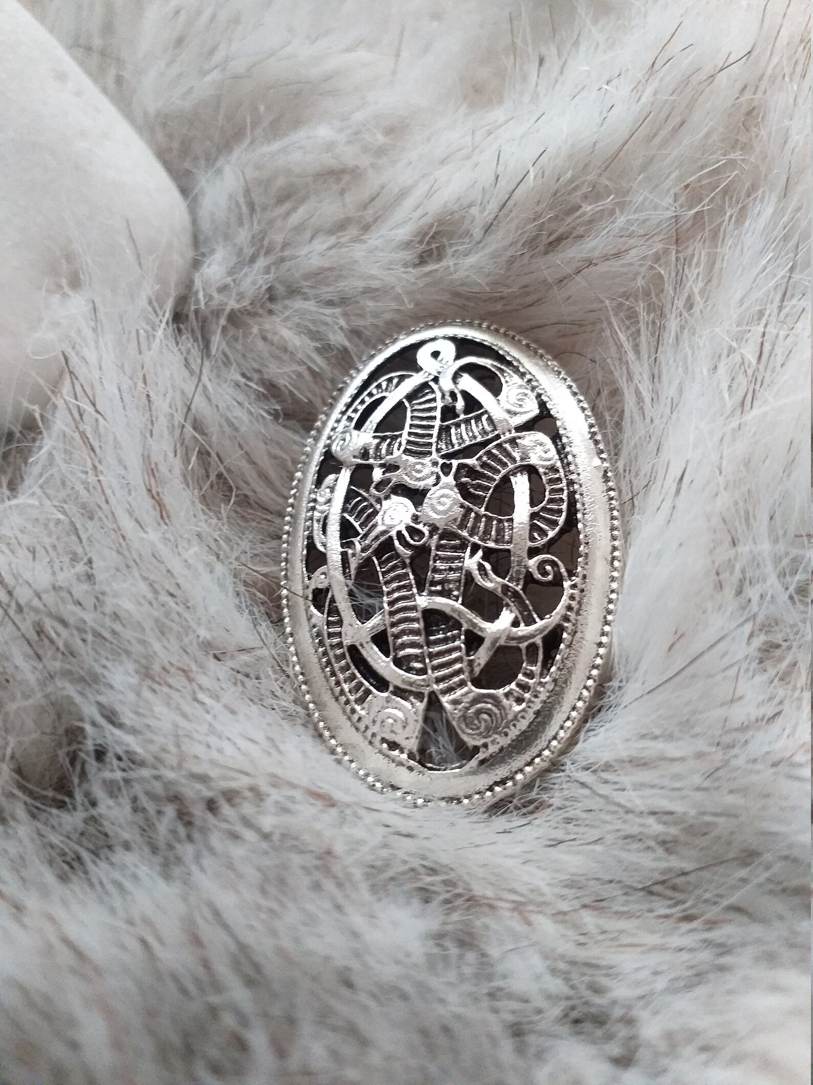 Viking Serpent Beast Knot Oval Broochviking Norse - Etsy