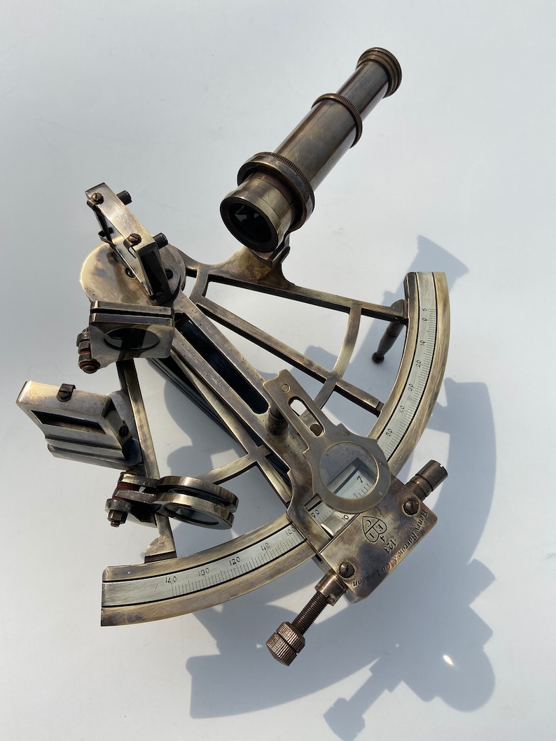 Nautical 8 Brass Working Sextant In Brown Antique Etsy