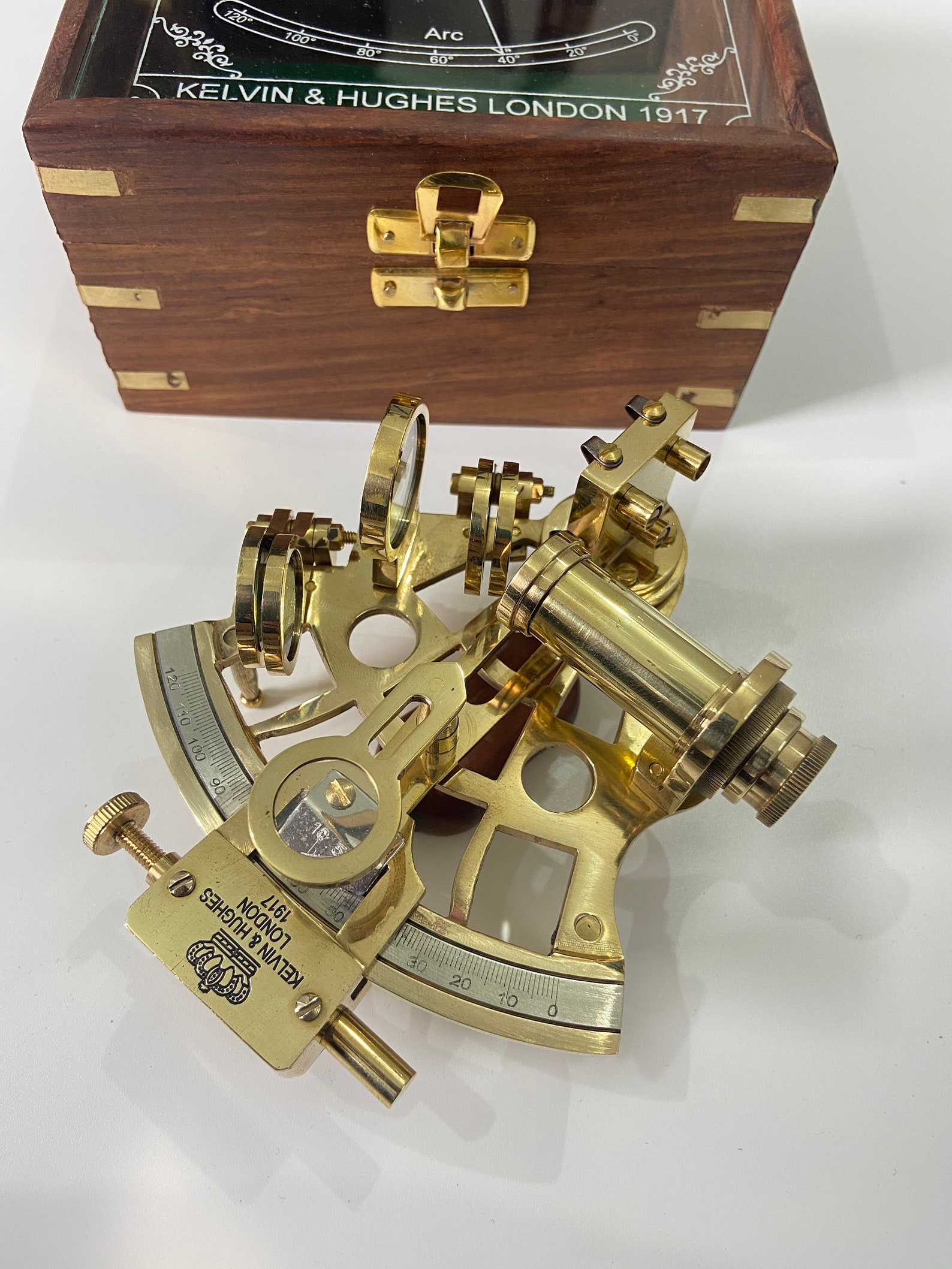Nautical 5 Brass Sextant With Wooden Case Working | Etsy