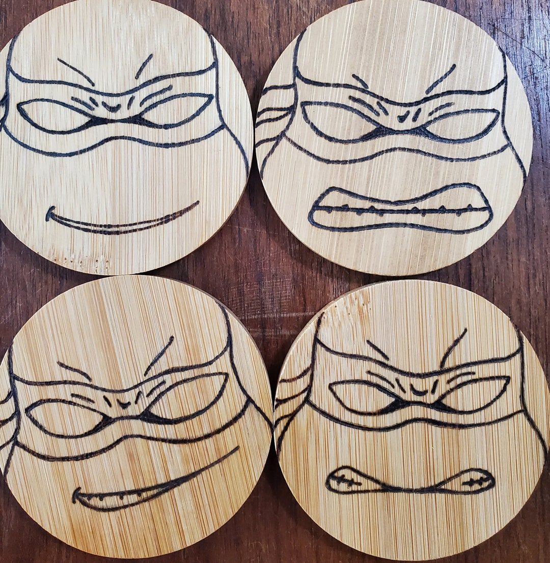 Teenage Mutant Ninja Turtles Coasters set of 4 - Etsy