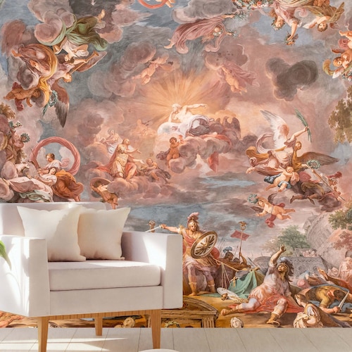 Rome Italy Themed Art Design Wallpaper Prepasted Self Adhesive - Etsy