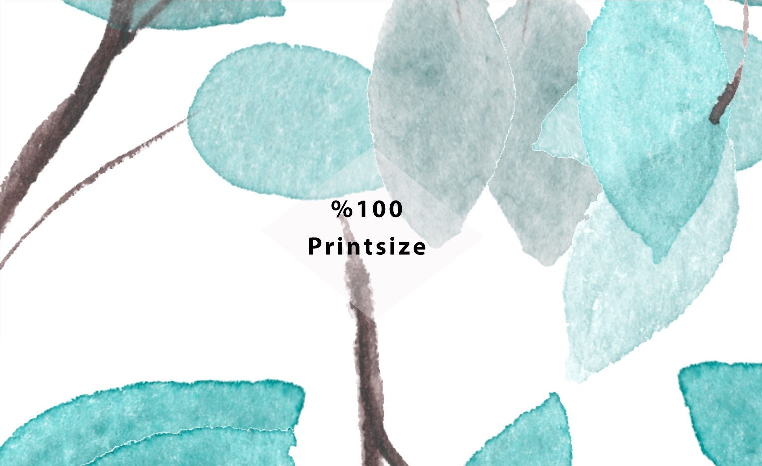 Watercolor Turquoise Floral Pattern Background Wallpaper Self Adhesive ...