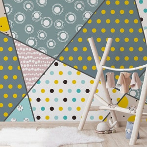 Geometric Trapezoid and Triangle Shapes Points Wallpaper Self Adhesive ...