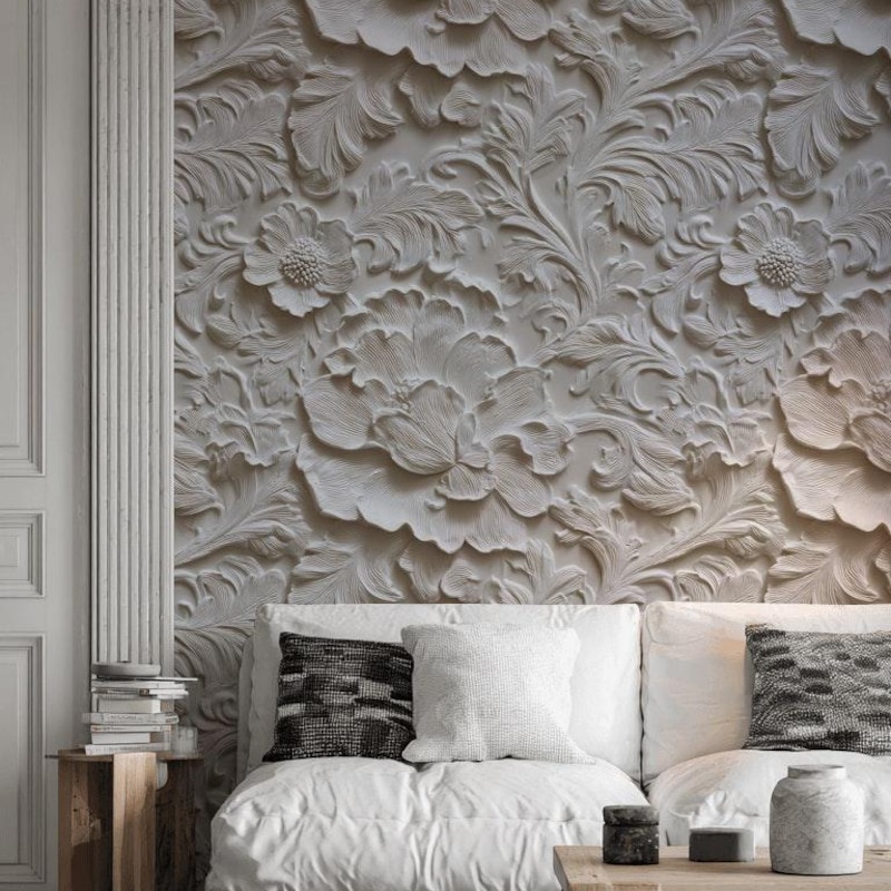 Relief Wallpaper - Etsy