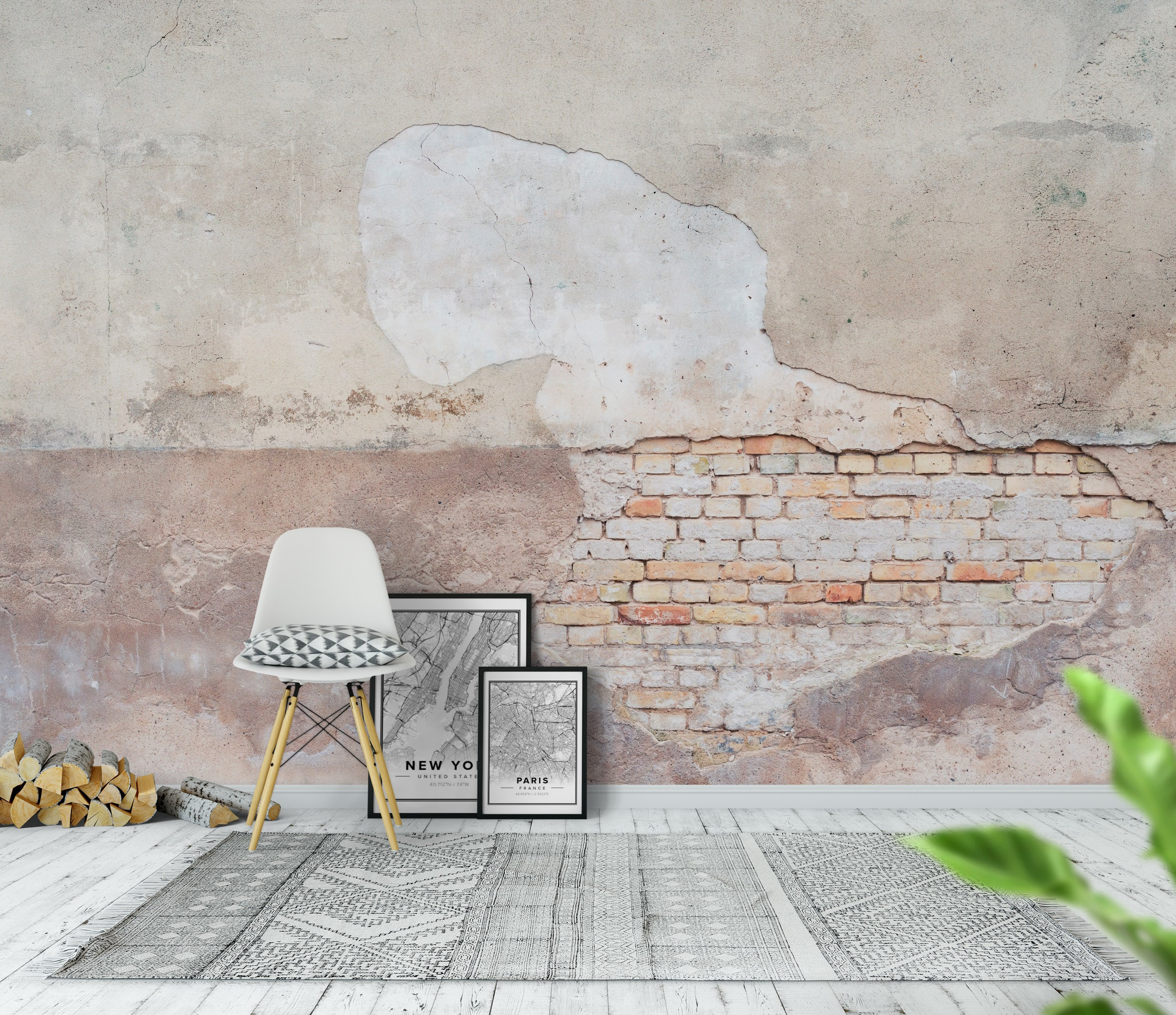 Exposed brick wallpaper store