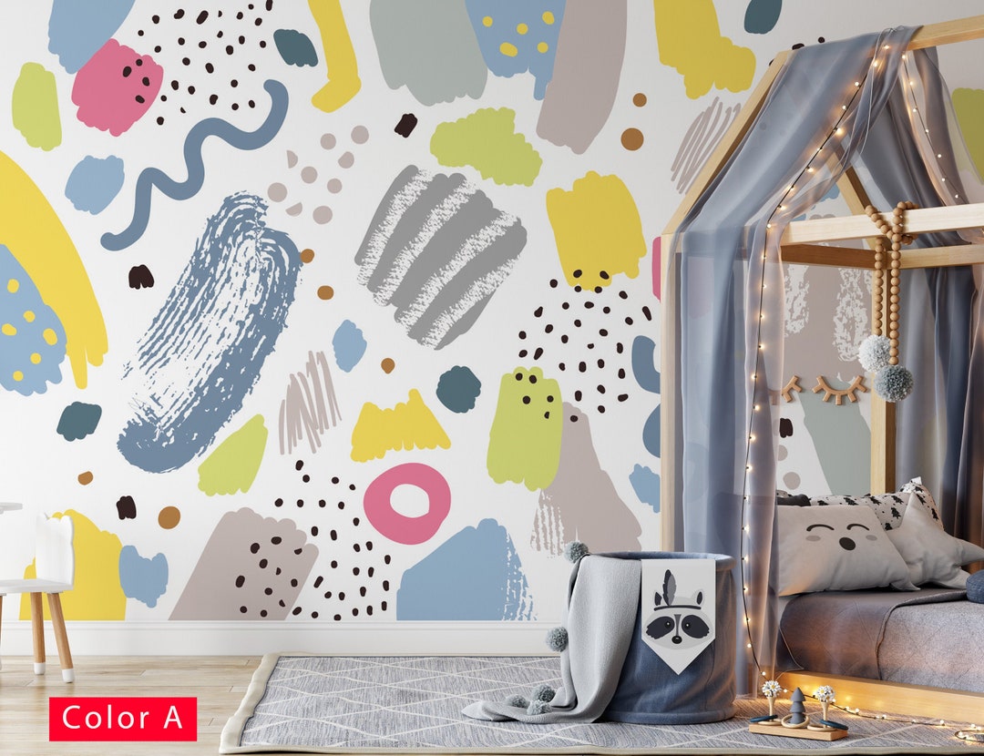 Colorful Brush Marker Pencil Stroke Pattern Abstract Wallpaper Self ...