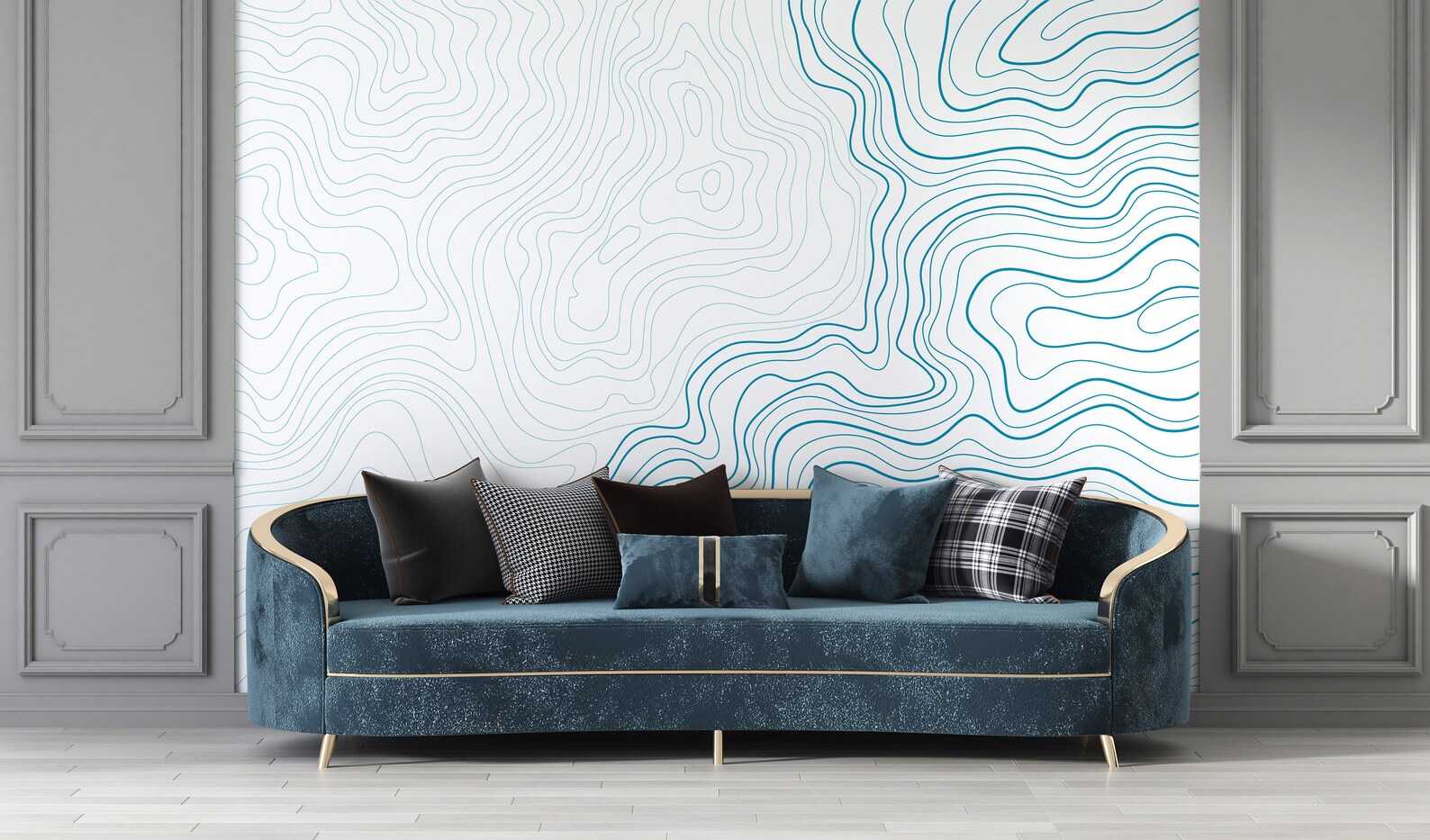 Topographic Map Abstract Blue Lines Height Isolated on White - Etsy