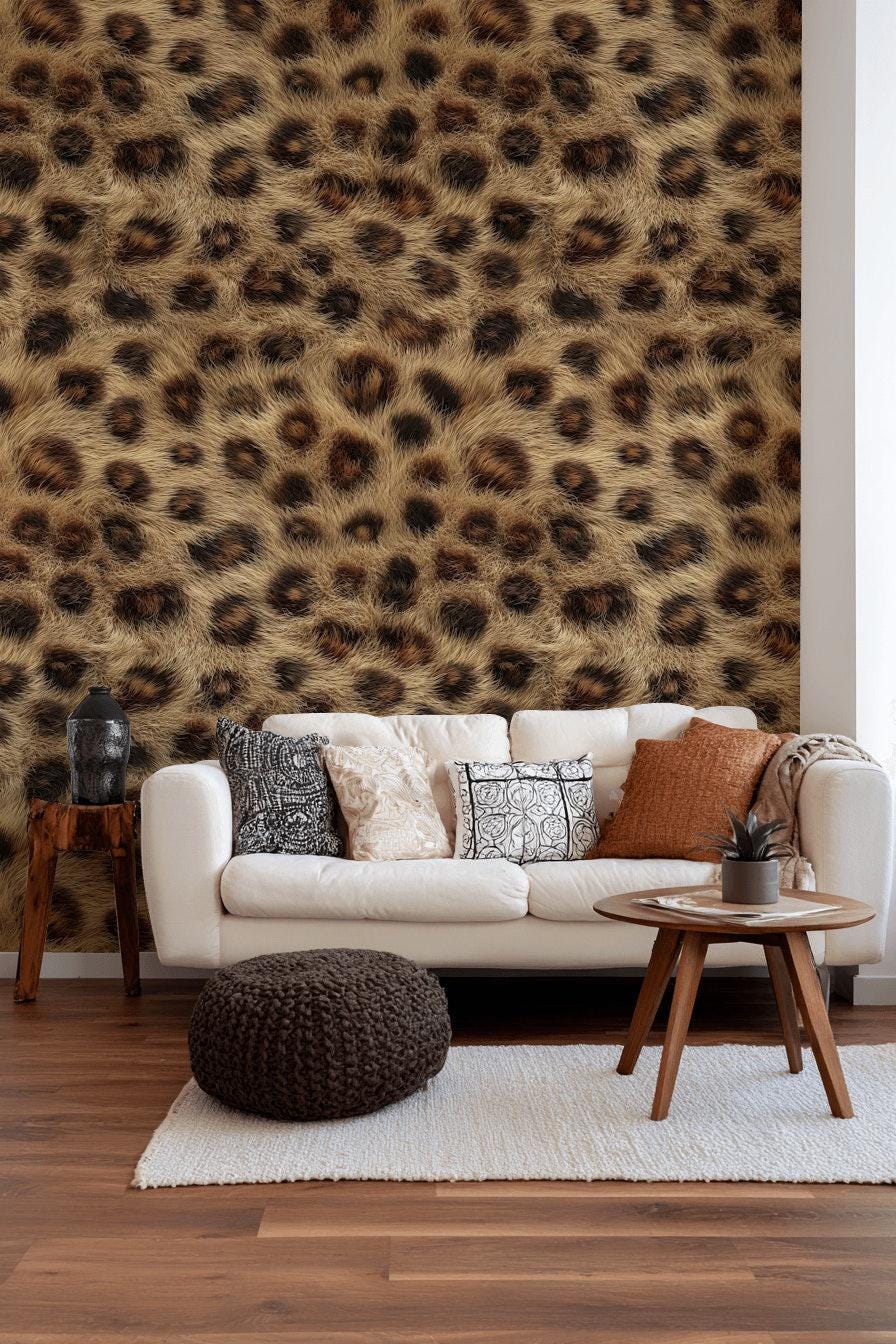 Leopard Print Wallpaper Animal Pattern Peel and Stick Safari Wall Mural ...