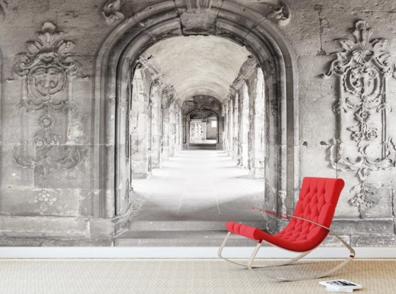 Old Style Architectural Building 3D Luxury Wallpaper Self - Etsy