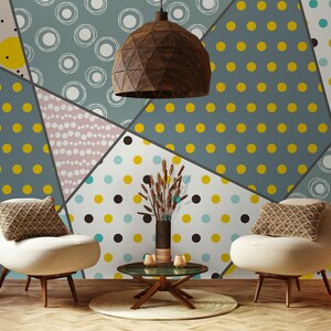 Geometric Trapezoid and Triangle Shapes Points Wallpaper Self Adhesive ...